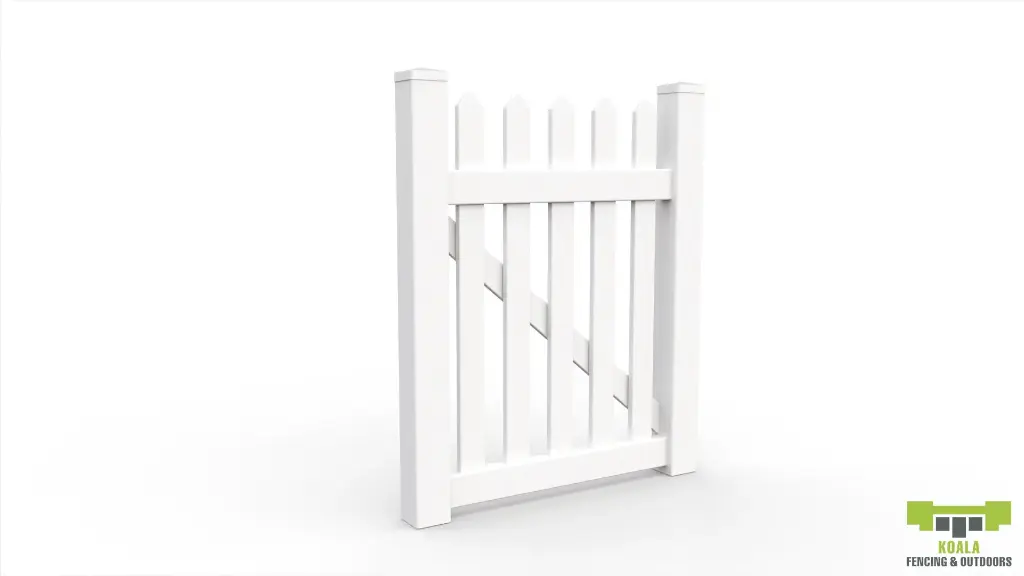 PVC Swing Gate - E01 (Open Top Picket) | PVC Fencing Brisbane | Durable ...