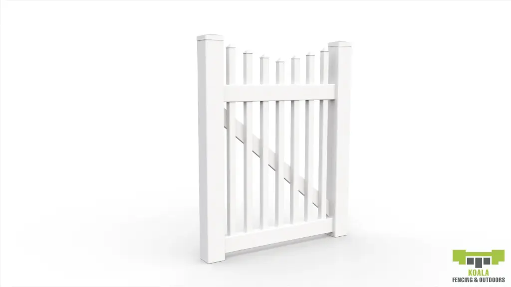 PVC Swing Gate - E04 (Open Top Picket) | PVC Fencing Brisbane | Durable ...